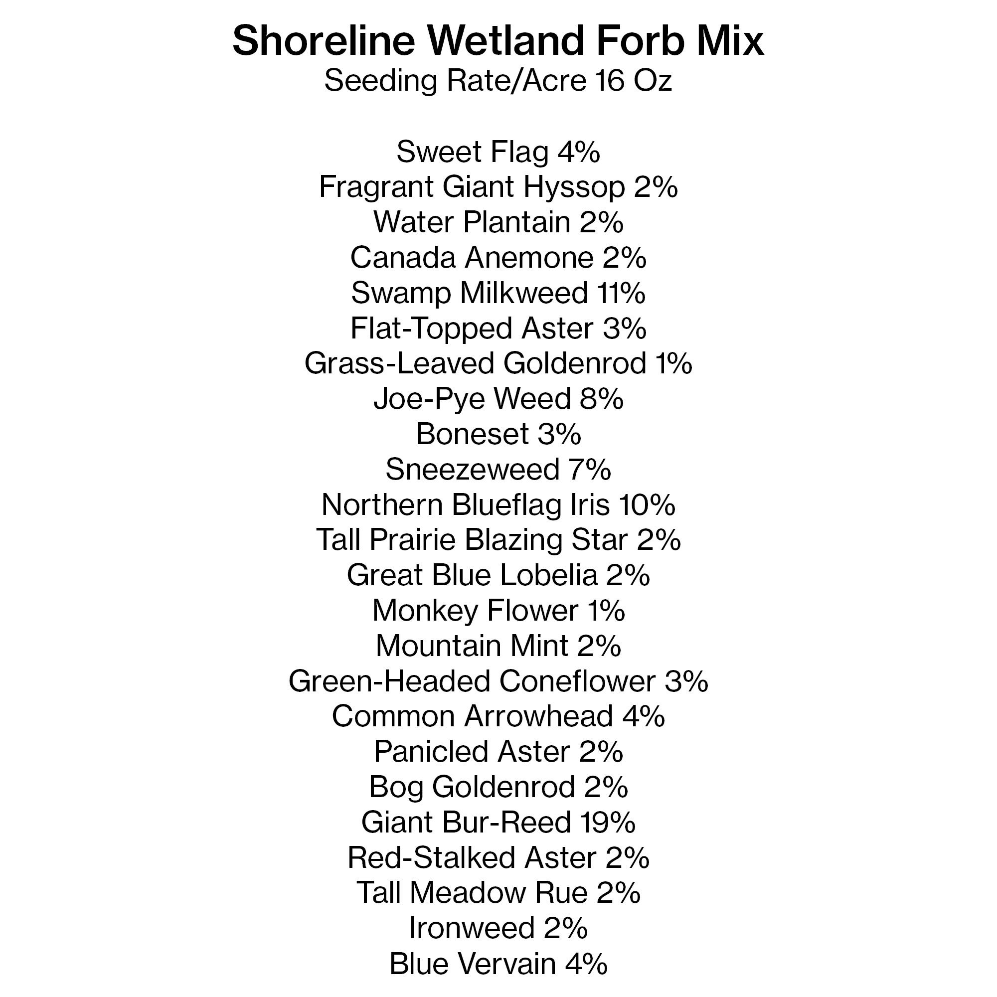 2025 Shoreline Wetland Forbs | Prairie Restorations Inc.